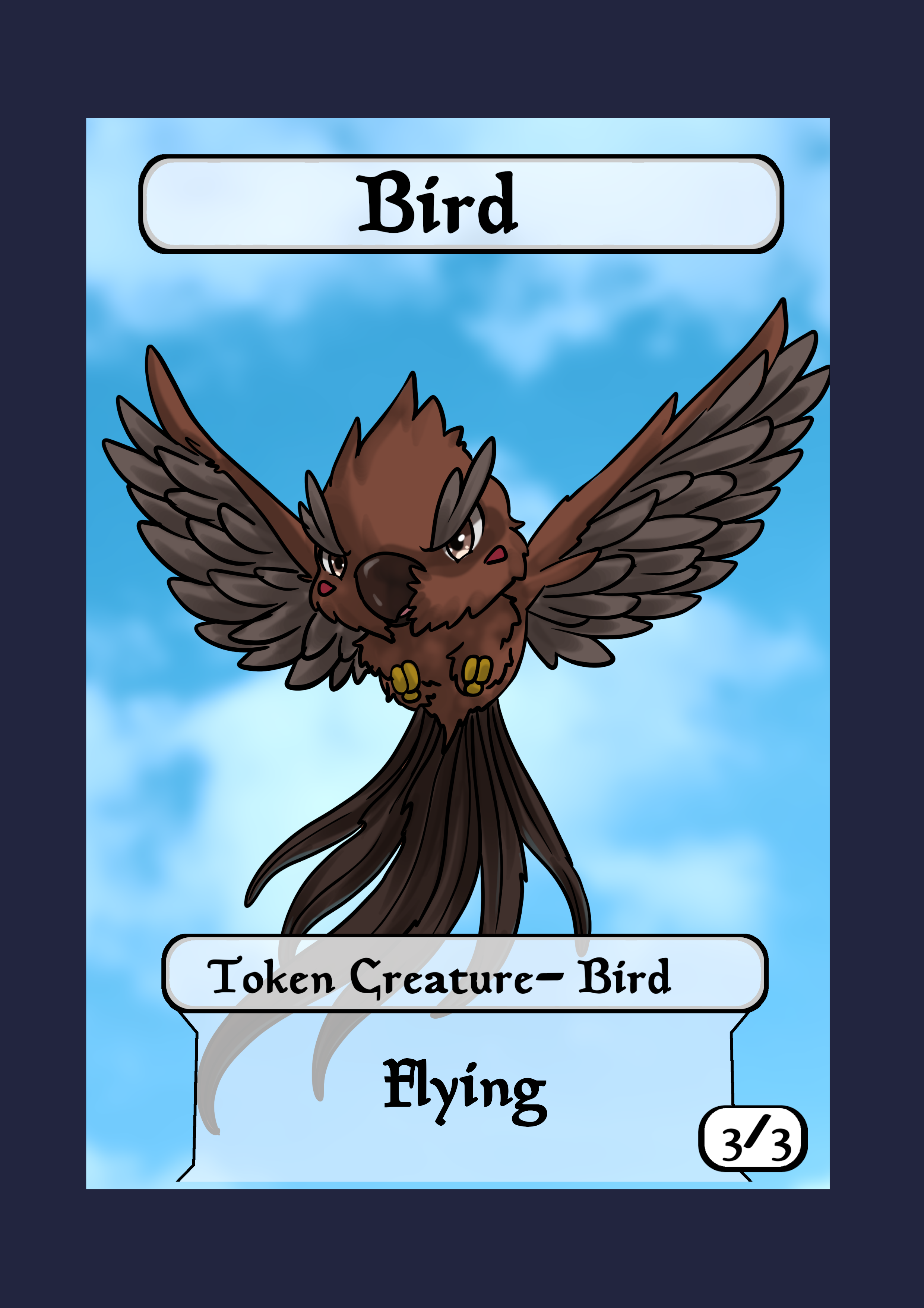 Bird 3/3 w Flying Token – Mega Chibi